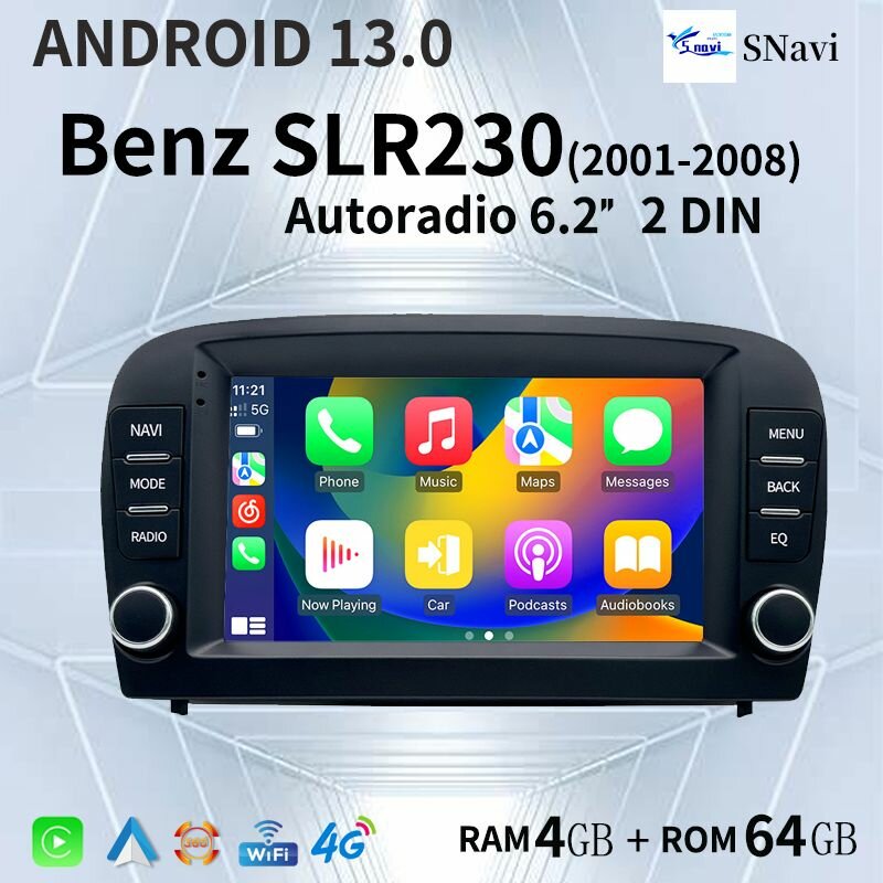 Speed Snavi Для Mercedes- Benz SL R230 2001-2008 Год Автомагнитола С 9 Дюймов Экран Carplay Huawei Hicar