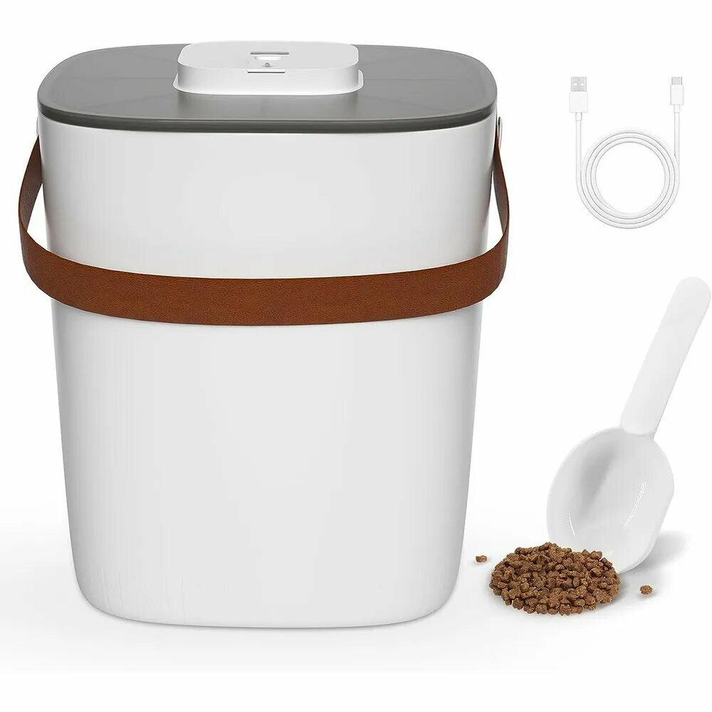 KNOW EASY-Контейнер для хранения собачьего корма с умной вакуумной крышкой, герметичный контейнер для сухого корма для кошек и совок