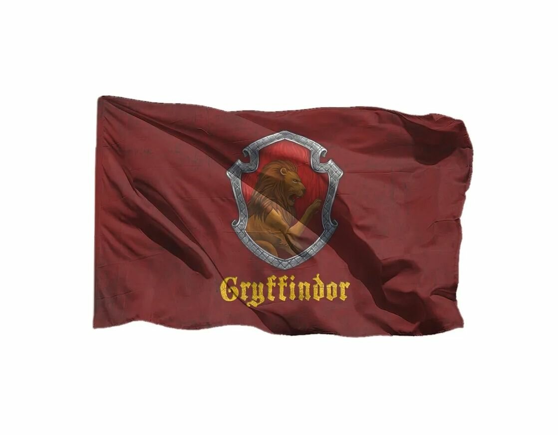 Флаг факультета Гриффиндор - Гарри Поттер на сетке, 70х105 см - для уличного флагштока
