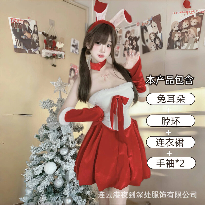 Рождественские костюмы, сексуальные костюмы для рождественской вечеринки, костюмы для косплея девочек-зайчиков.