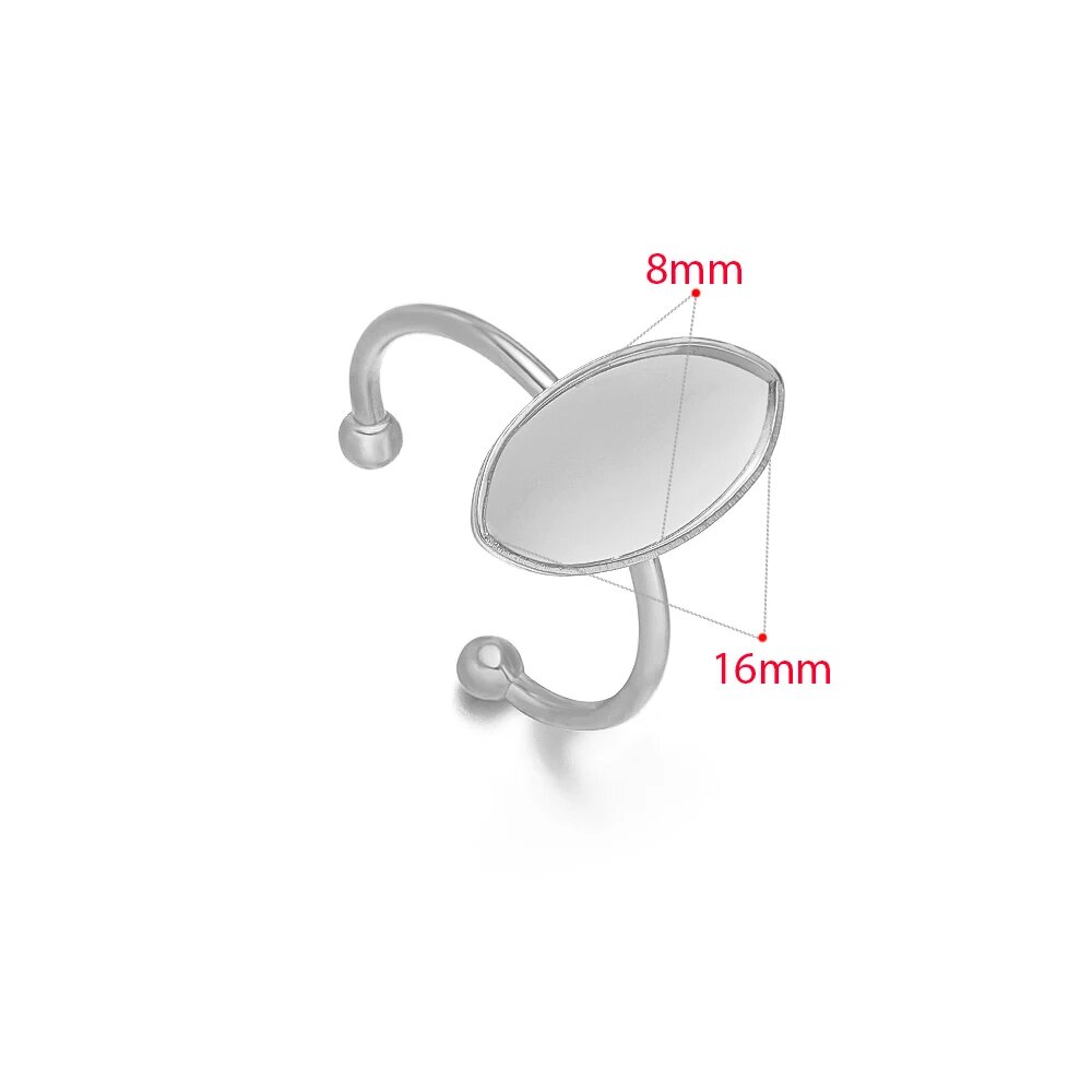 Регулируемые кольца Semitree, сталь, 8x16mm, 10 шт.