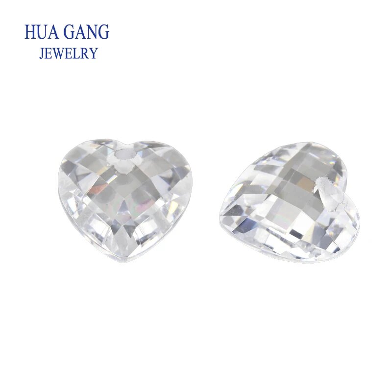 Индивидуальные бусины из кубического циркония Excellent Heart белые 4x4mm-20pcs, white