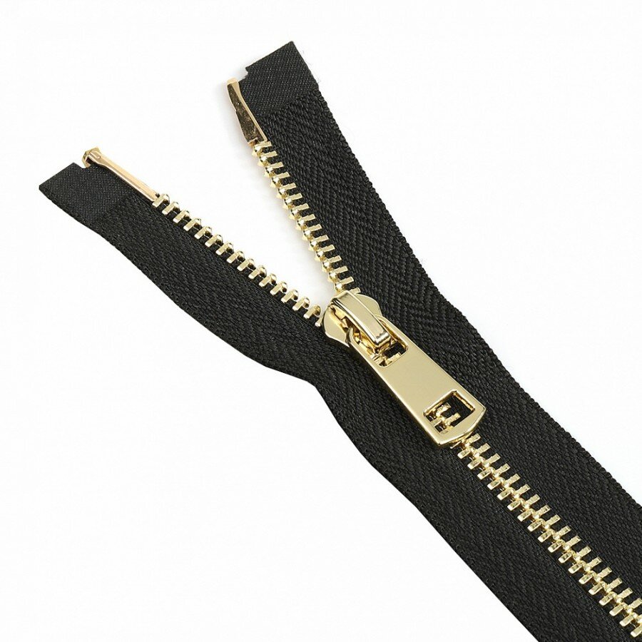 Молния MaxZipper мет. Титан N5 золото 70см цв. F322 черный уп.1 шт