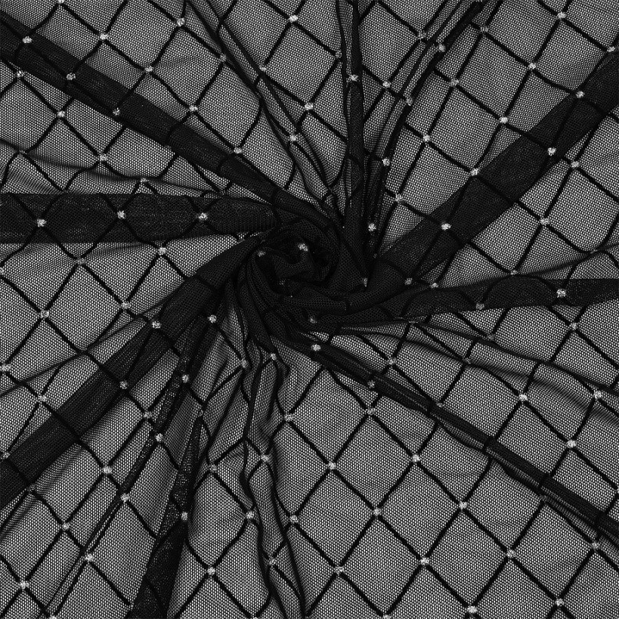 Сетка эластичная с флоком TBY. SZ030218 85г/м² ш.150см цв. черный уп.1м