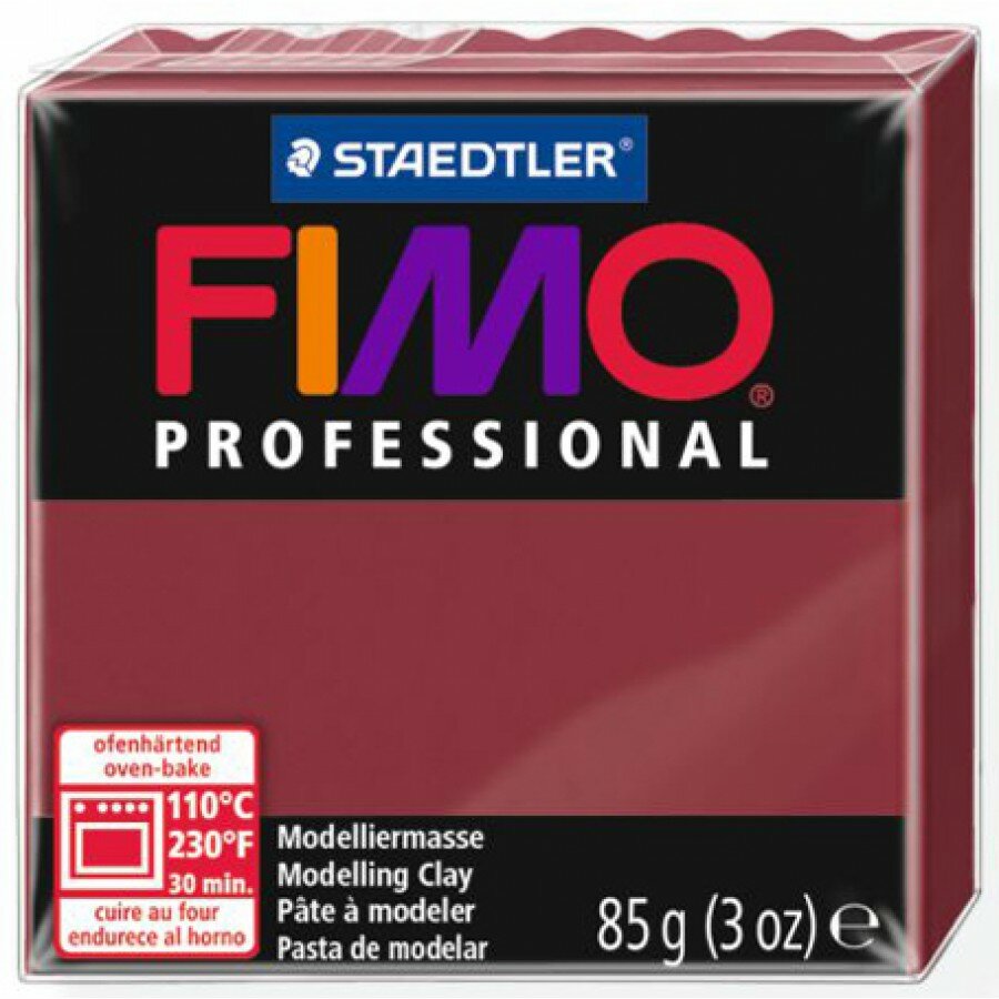 Полимерная глина FIMO Professional 55 х 55 х 24 мм бордовый FIMO 8004-23