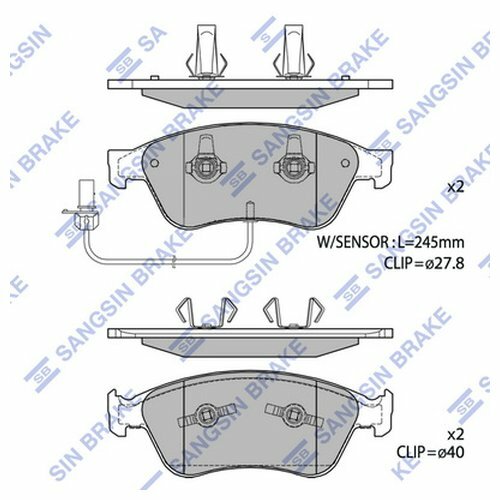 Колодки тормозные Hi-Q SP1693 для Audi A6, A6 allroad, A8; VW Phaeton