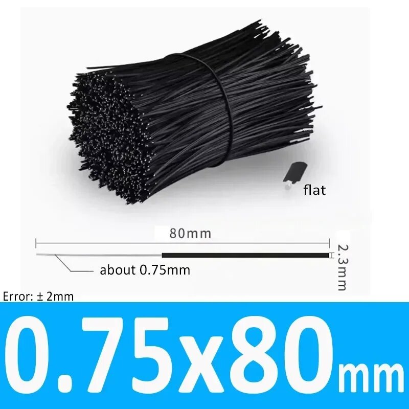 Кабельные стяжки из стали, черные/белые, 80/100/150 мм 200Pcs, Black 0.75x80mm