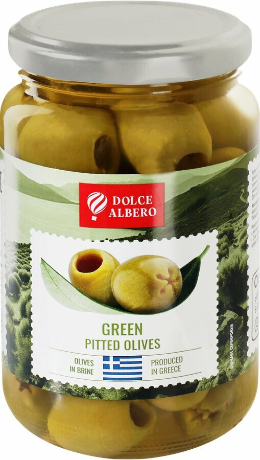 Оливки без косточки DOLCE ALBERO зеленые крупные, 350г