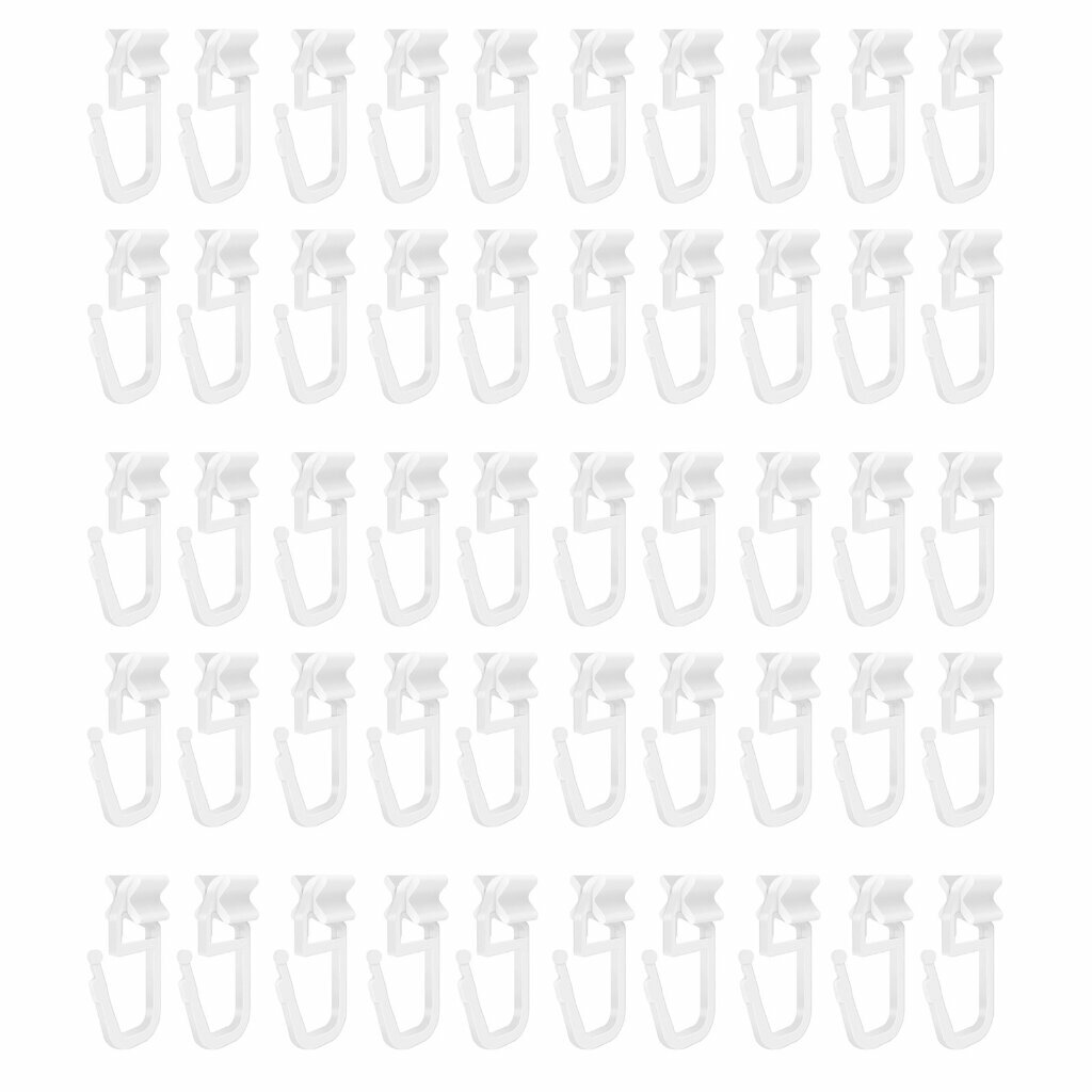 Комплект из 50 Роликов для штор с запирающимся крючком Для плавного скольжения И легкой установки Дома или в офисе