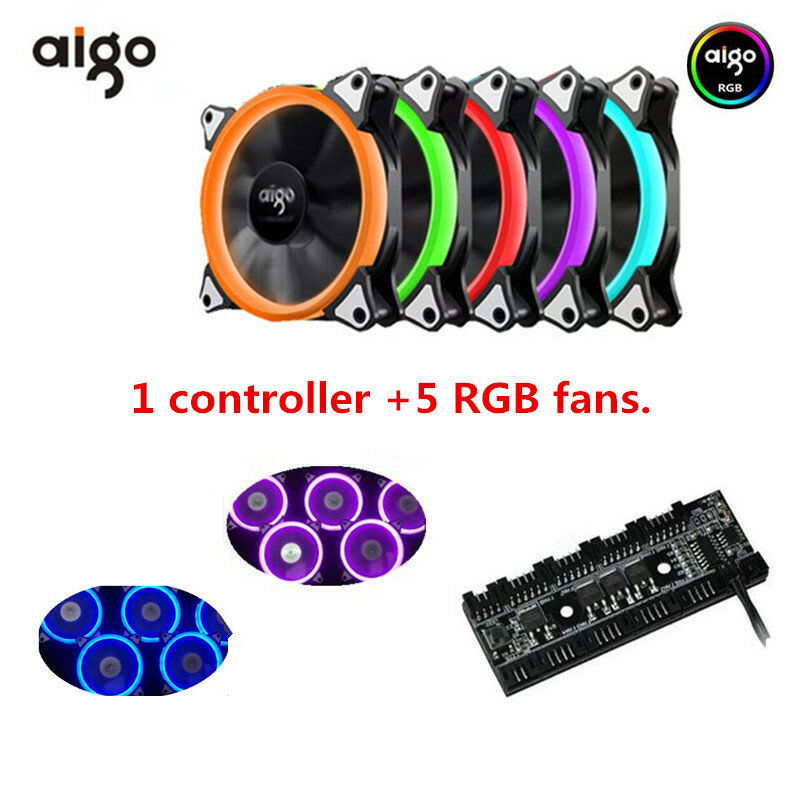Aigo Вентилятор octave space R5 computer desktop RGB Вентилятор box 12 cm aurora aperture water Вентилятор охлаждения cpu cooler