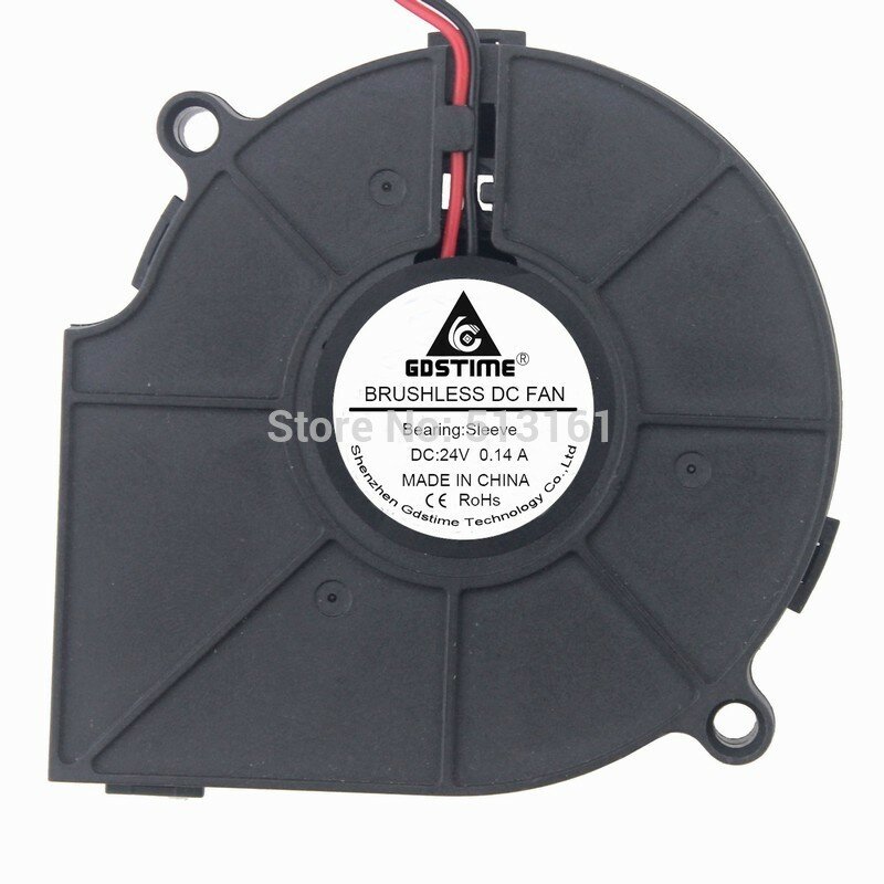 Gdstime 24V 2Pin 75mm 75x15mm DC Turbine Blower Вентиляторs Computer Industry Cooler Вентилятор охлаждения