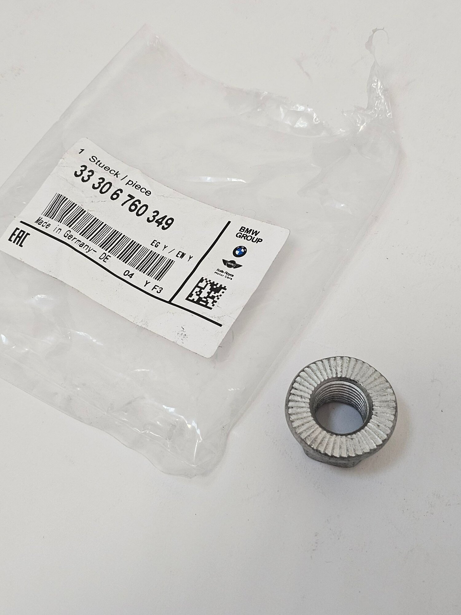 Гайка с буртиком самоконтрящаяся Bmw 33306760349 M14X1,5-10 ZNS3