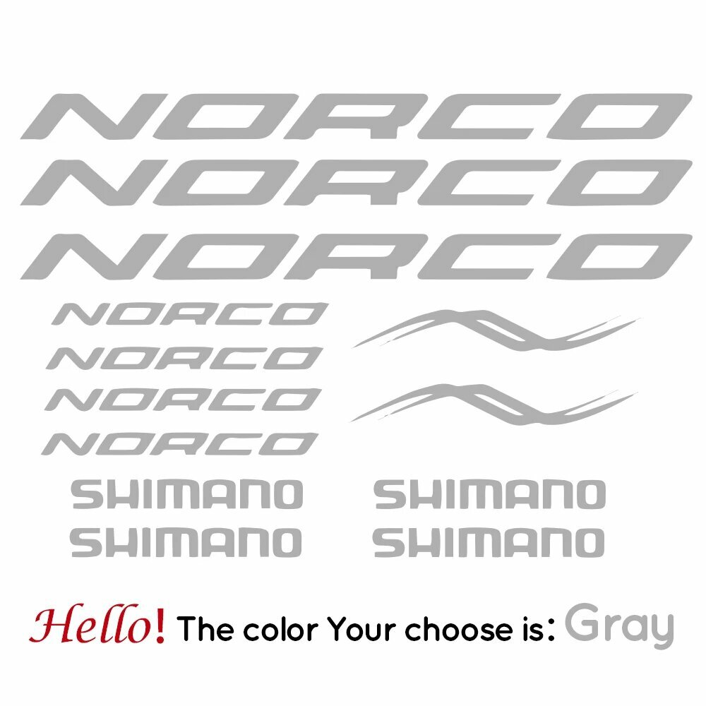 Наклейки Norco Shimano, серые, для велосипеда