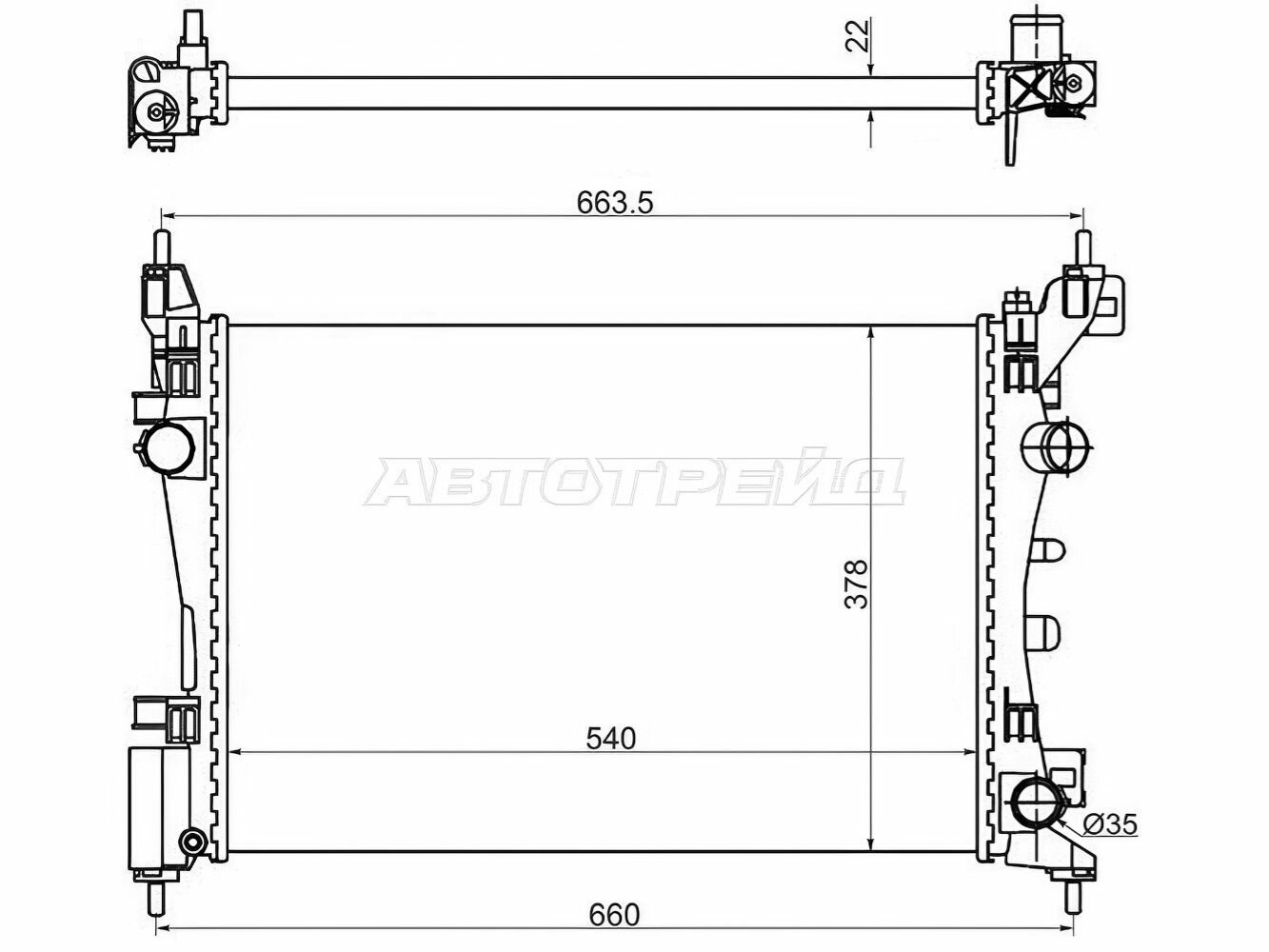 Радиатор охлаждения двигателя для Фиат Пунто, Опель Корса D арт SGOP0008 SAT