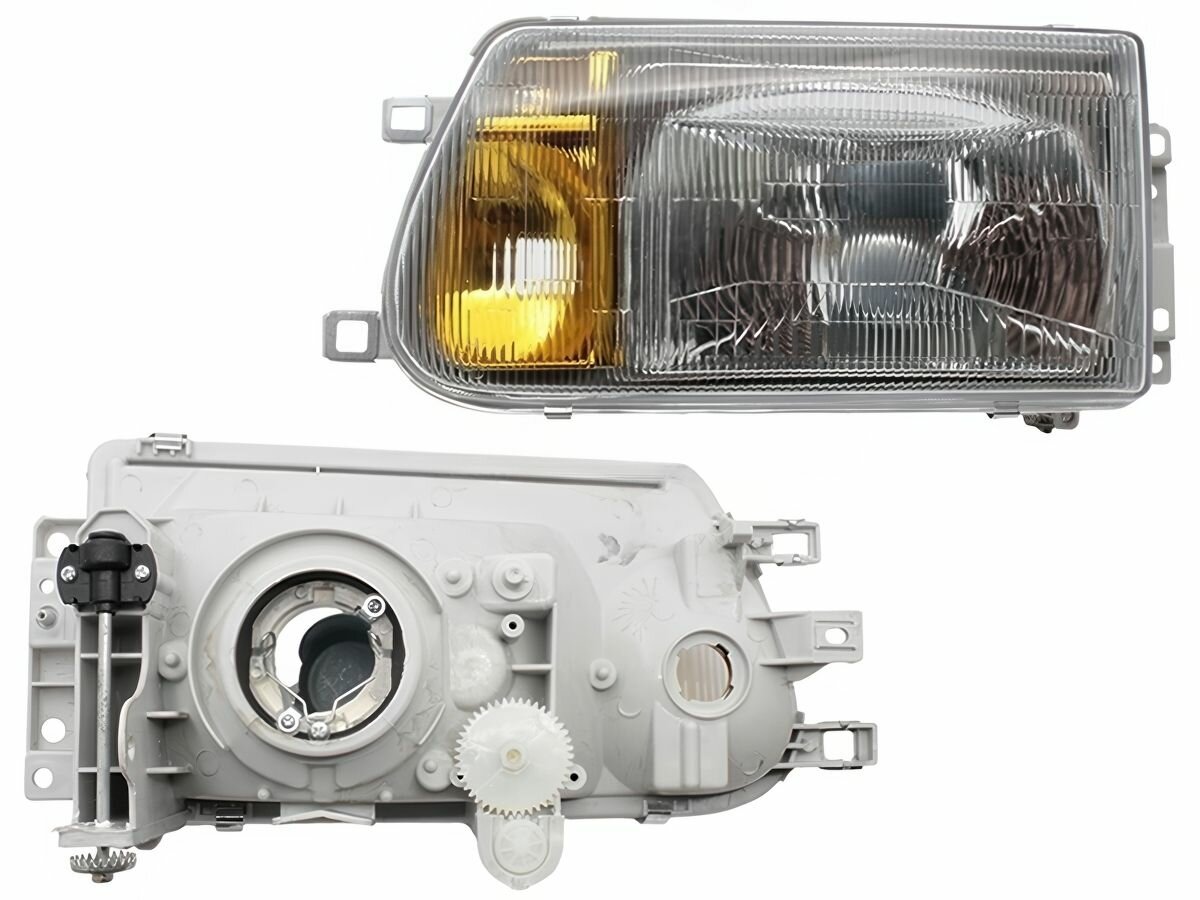 Фара левая, с желтой туманкой для Тойота Dyna200 арт ST2121167YL SAT