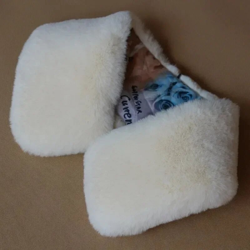 Qearlstar Женщины Факс Мех воротник Шарф 55 * 15 см Роскошные мягкие пальта Капушон Мех Декор Мужчины Детские Мех воротник Оборотки YC3,160,55,1, искусственный мех, полиэстер, бежево-серый,10