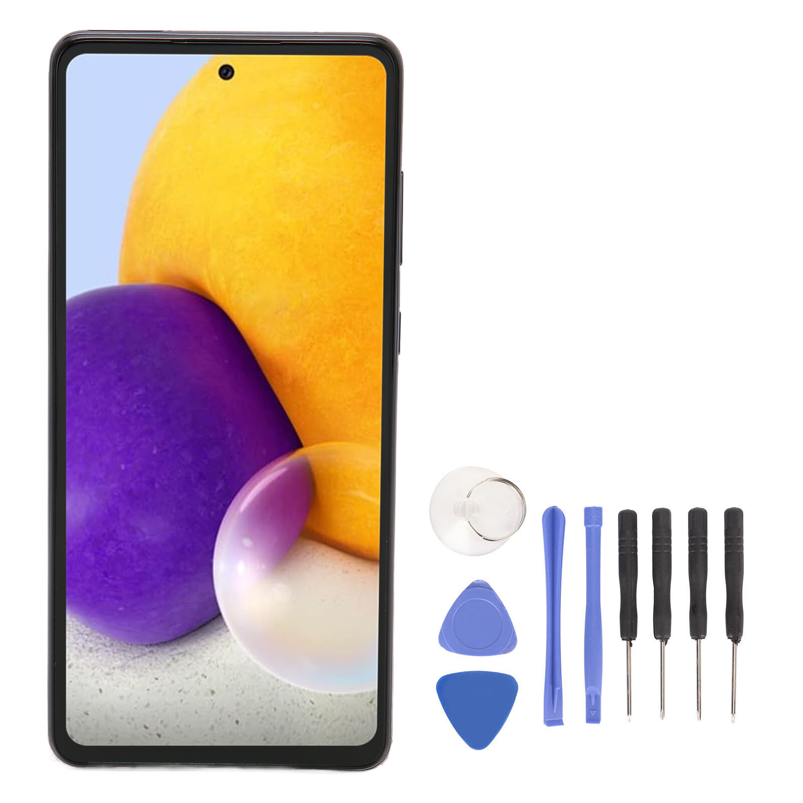 OLED-дисплей 6.7" с датчиком отпечатков для Samsung Galaxy A72 (SM-A725/M), Черный