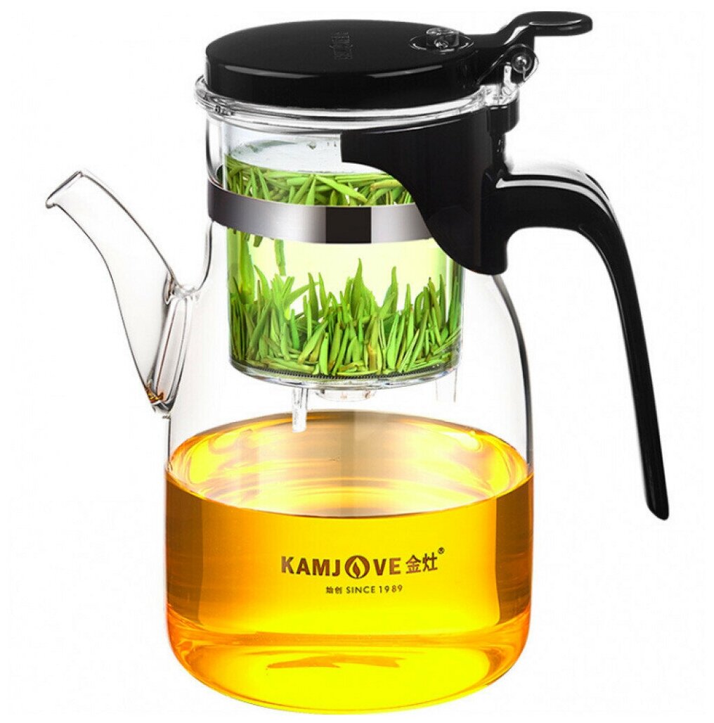 Заварочный чайник Гунфу (типод), заварник для чая с кнопкой проливной с носиком , Kamjove K-208 900 мл.