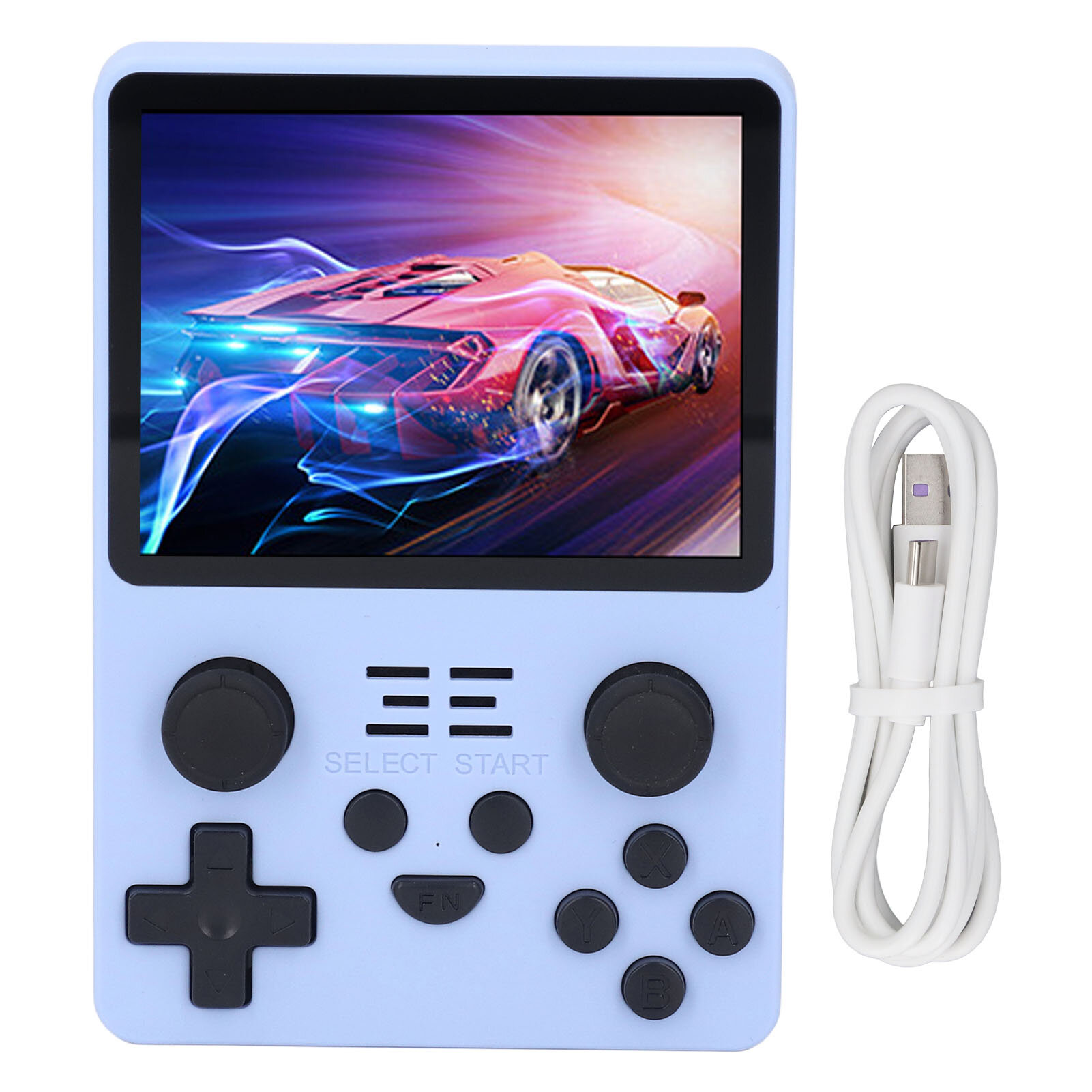 Handheld Game Console Blue 3.5 Inch IPS Screen Dual 3D Joysticks ST7703 Chip Portable Retro Game Player 64G