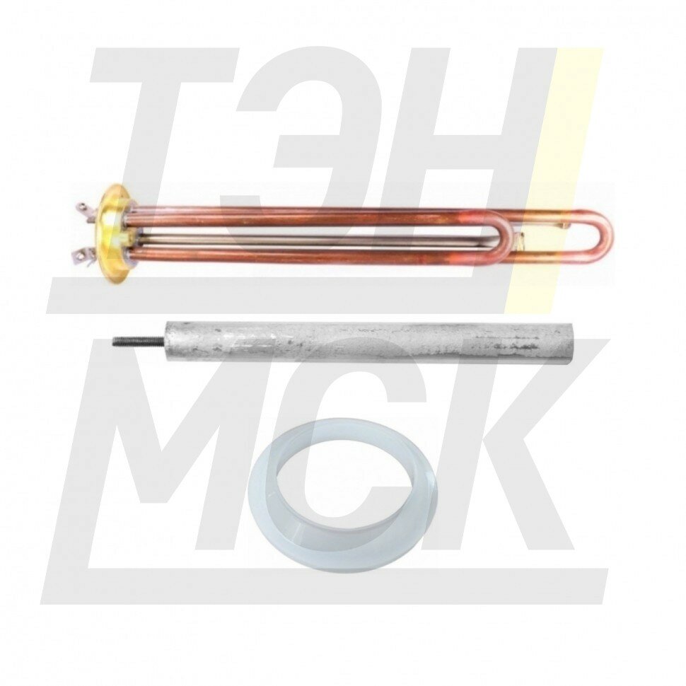 Комплект ТЭН 2кВт (2000Вт) RF для водонагревателя Thermex, Garanterm, Electrolux EWH клеммы под винт + прокладка + анод, 50854K
