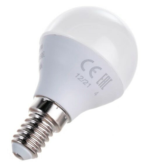Лампа светодиод. Ecola globe LED Premium 10,0W G45 220V E14 4000K шар (композит) 82x45