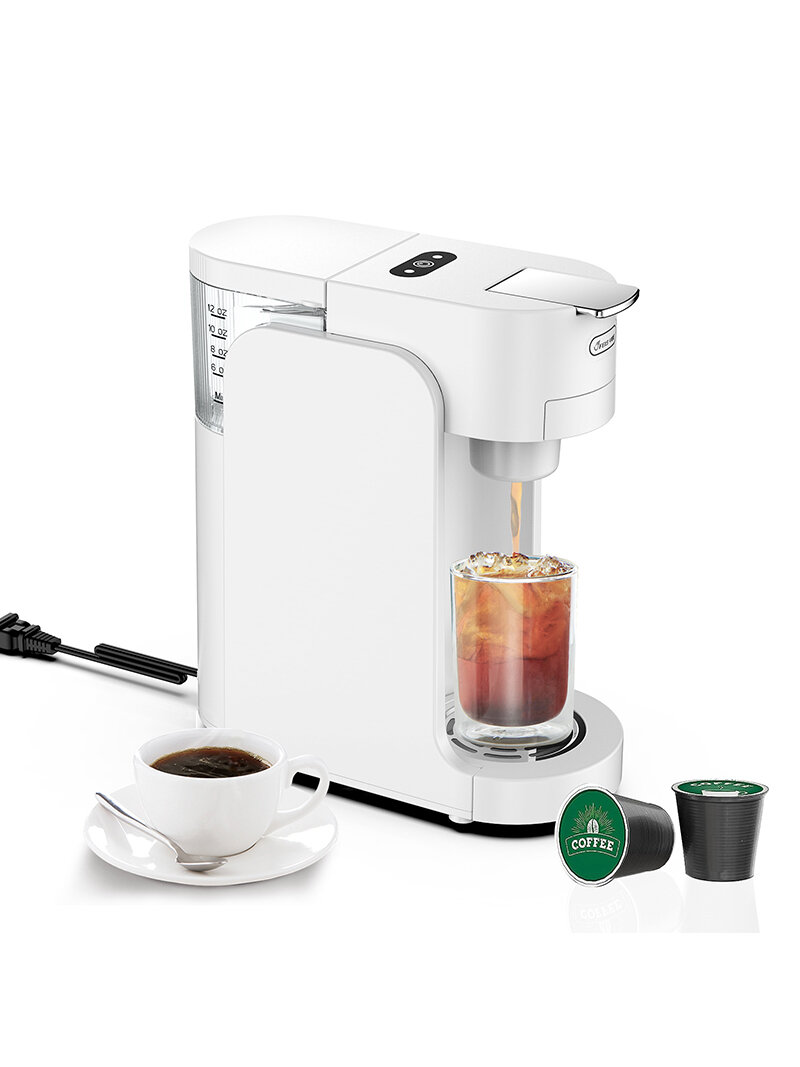 Капсульная кофемашина 3в1 - для K-cup/чая/молотого кофе, 350мл, 4 размера напитков, компактная