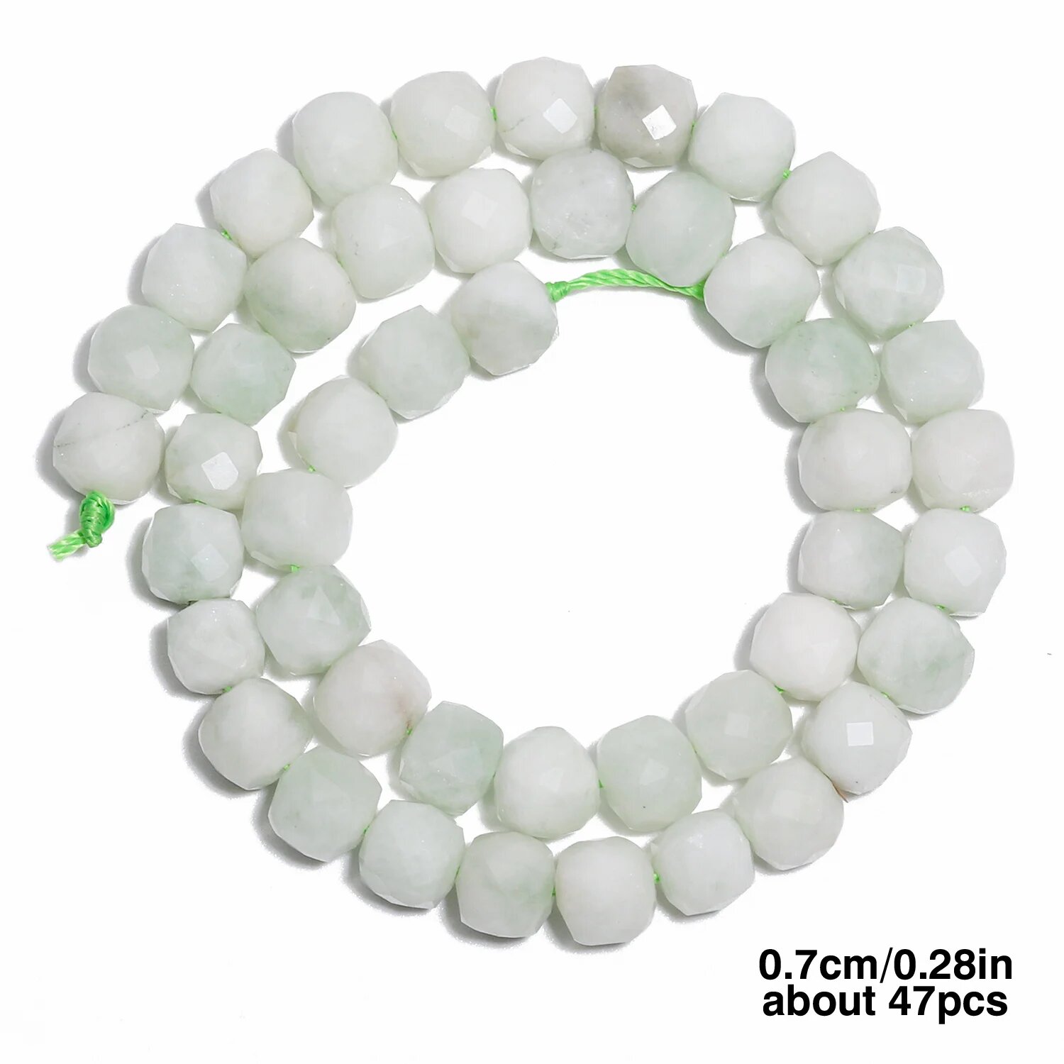 Квадратные бусины из аметиста, морганита и турмалина Изумрудный, 7x7mm about 47pcs, Ice jade
