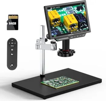 TOMLOV TM4K Max 4K цифровой микроскоп 2000x, 52MP Spin Arm паяльный микроскоп для взрослых, 10.1inch HDMI Larger Base 64GB