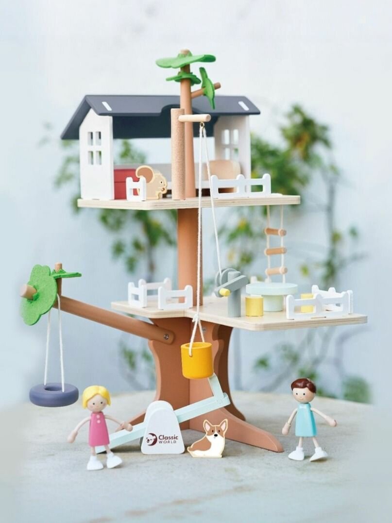 CLASSIC WORLD Игровой набор Домик на дереве с фигурками и аксессуарами для детей от 3 лет