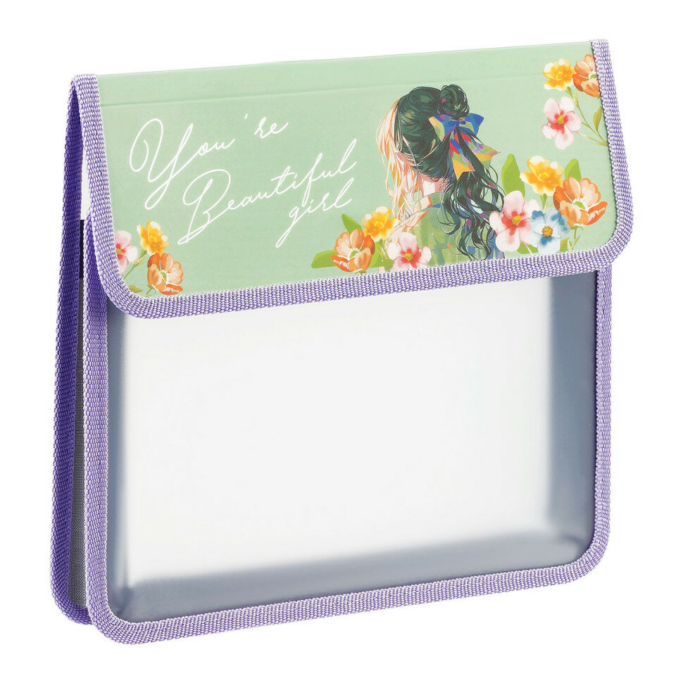 Папка для тетрадей 1 отделение, ArtSpace "Beautiful Girl", А5, пластик, на липучке, 380250