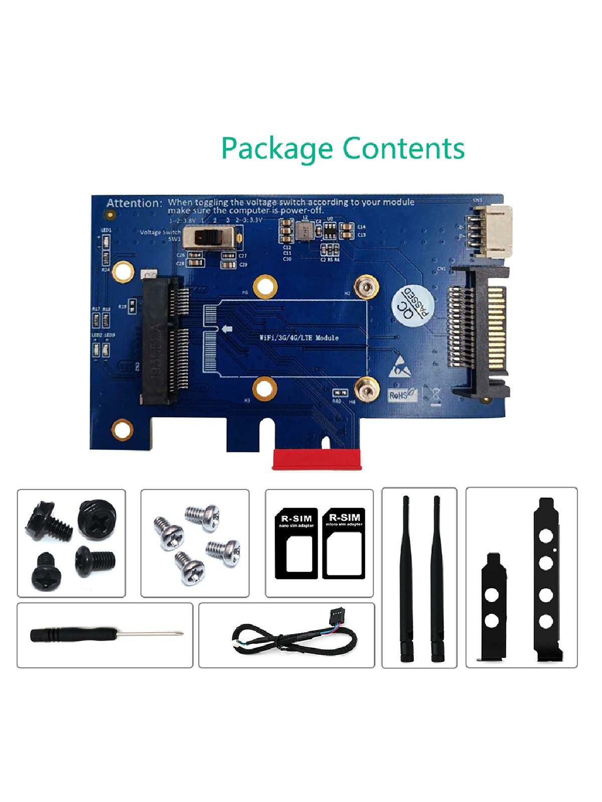 Mini PCI-Express to PCI-E 1X Adapter with SIM Card Slot for WiFi 3G/4G/LTE Support USB Interface mini PCI-E Card