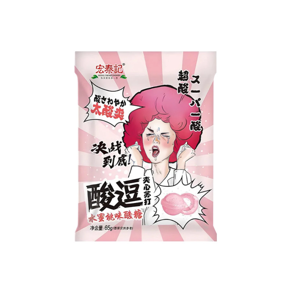 Леденцы Hondtaiji кислые со вкусом сочного персика 65 г, Китай