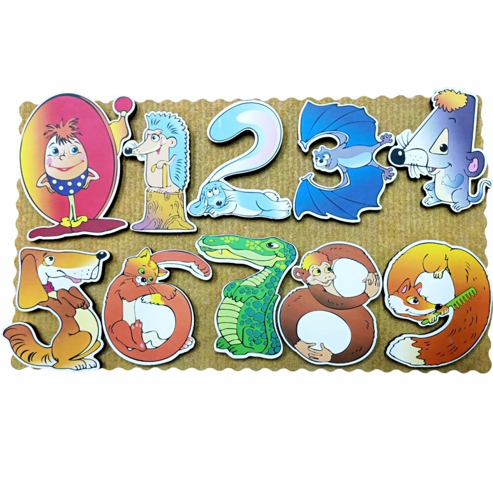 Набор "Зверята-Цифрята" (10 шт.) для технологии Воскобовича