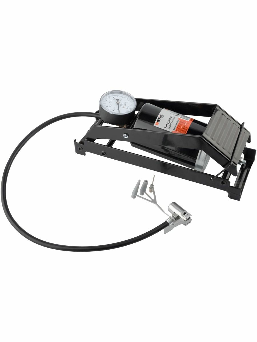 Насос ножной с манометром, до 6 атм, BERIL (882707)