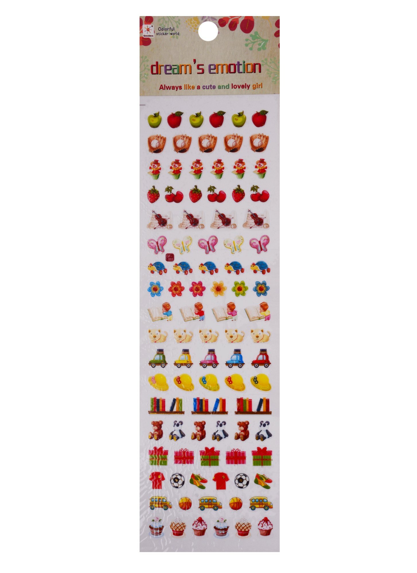 Наклейки PVC Эмоции, микс GF-001-003