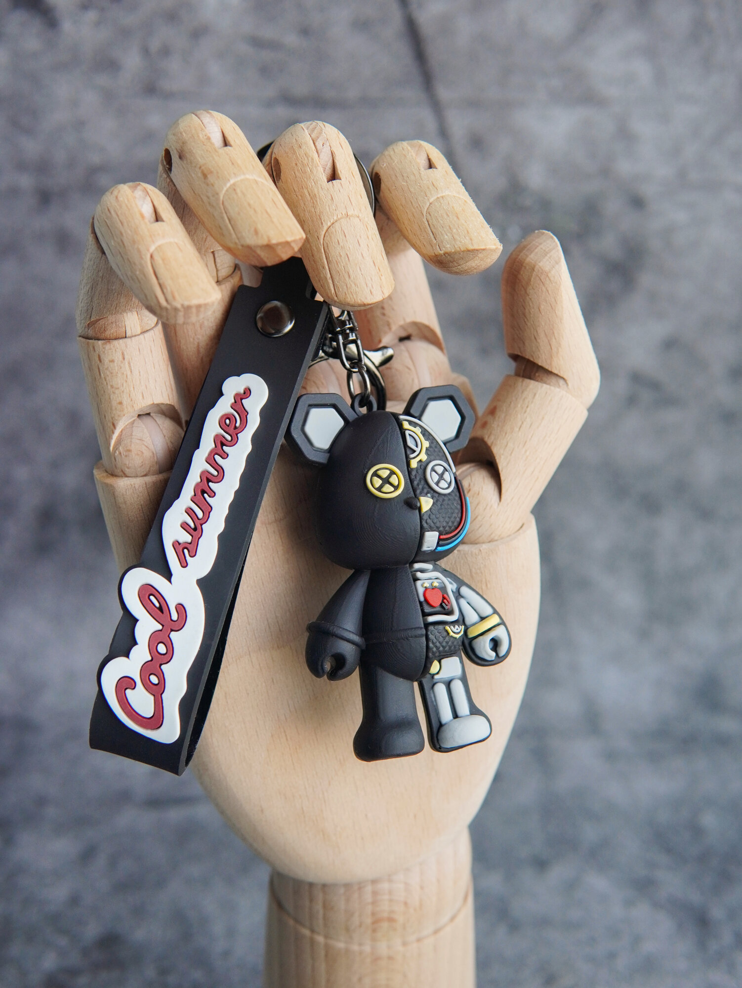 Брелок Bear Brick «Кибер-медведь» | Механический мишка | Стильный аксессуар в индустриальном стиле