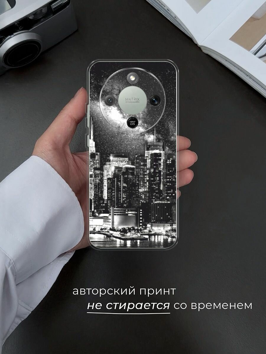 Силиконовый чехол на Honor X9d / Хонор X9d с принтом Ночной Нью-Йорк — фото 1