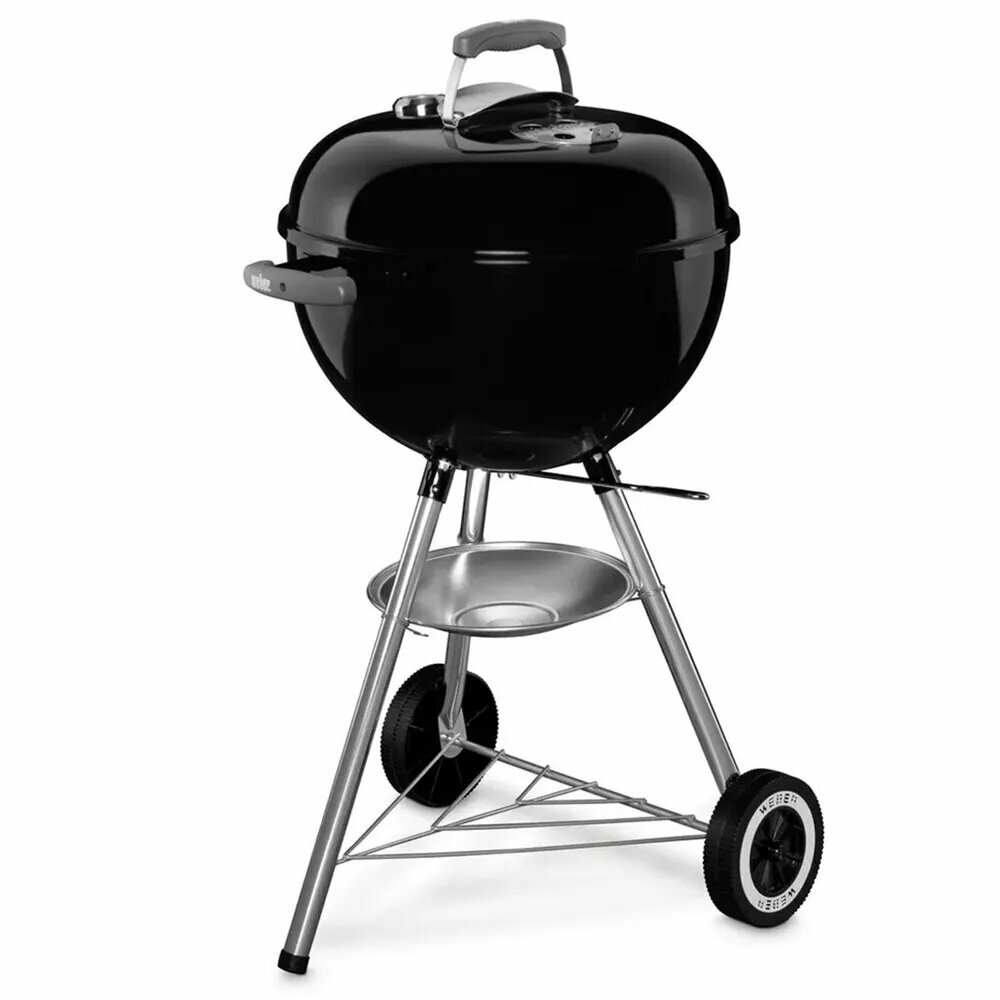 Гриль барбекю угольный уличный для дачи и пикника, круглый с крышкой на колесах, жаровня55cm