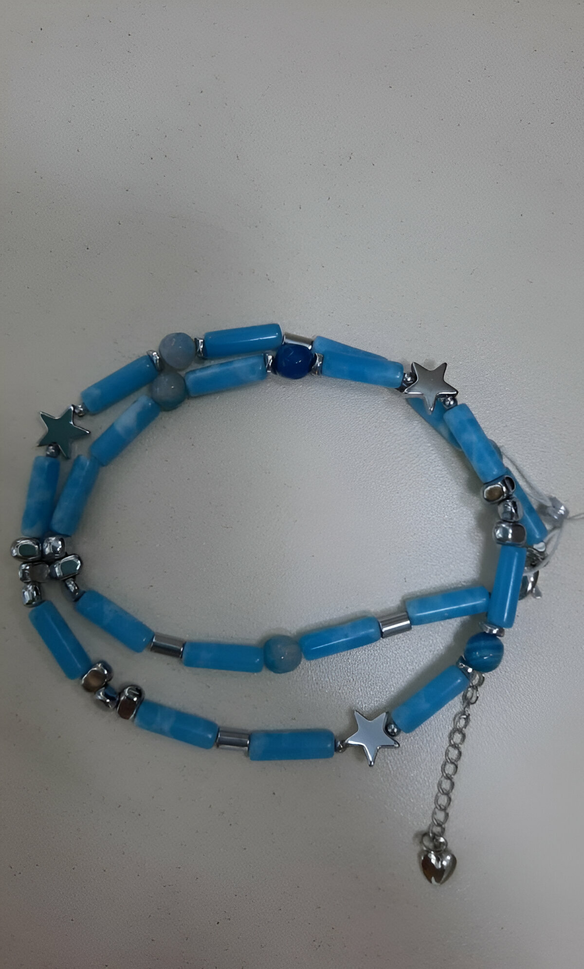 Колье Аквамарин, гематит, агат