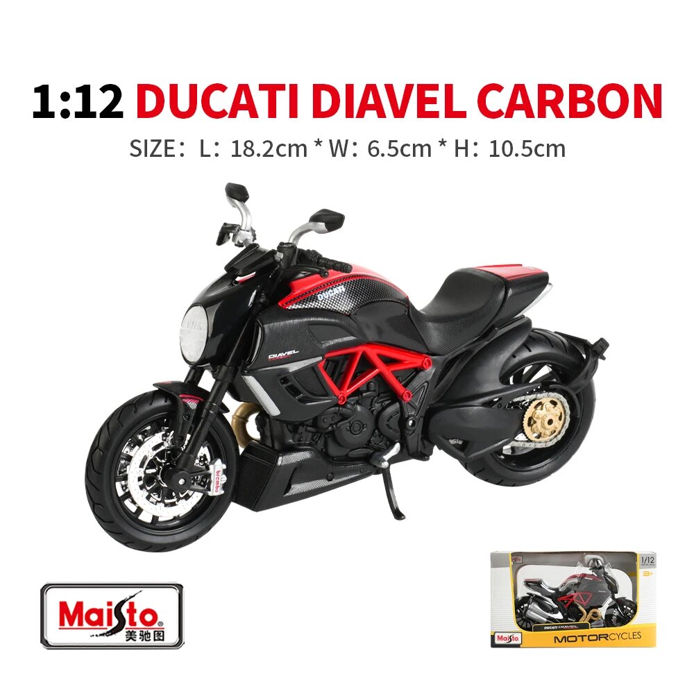 Maisto Ducati Diavel Carbon Черный металлический мотоцикл 1:12