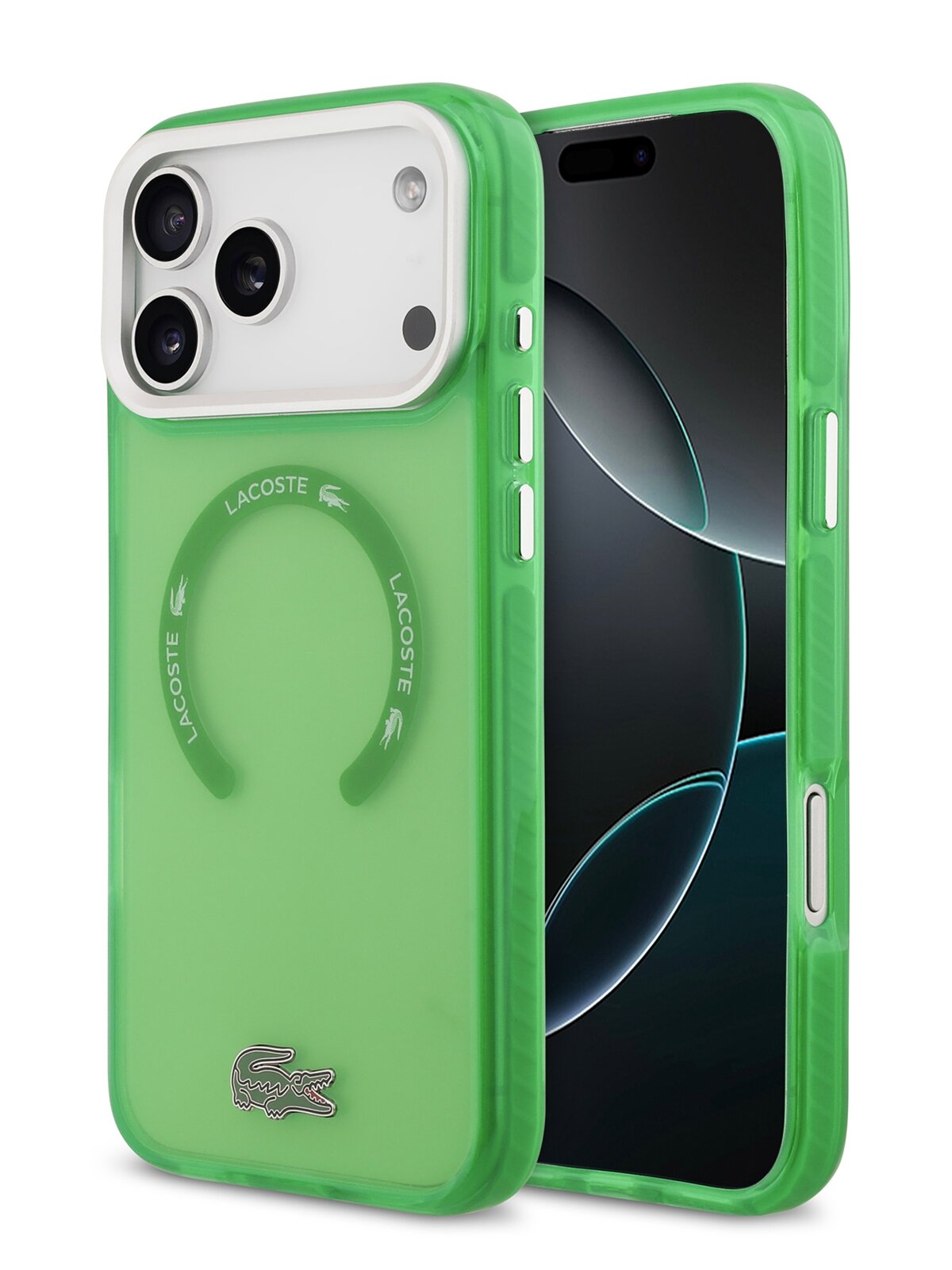 Lacoste чехол с MagSafe для iPhone 17 Pro Max, с усиленной защитой ShockProof, зеленый