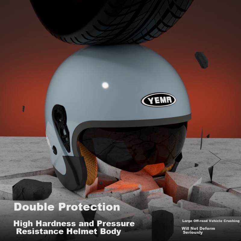 YEMA (YEMA) Helmet 3C Certification New National Standard 661S Men and Women 4XL Plus Size Large Head Circumference Large Size Autumn and Winter Season Double Lens Electric Motorcycle Safety Helmet 3/