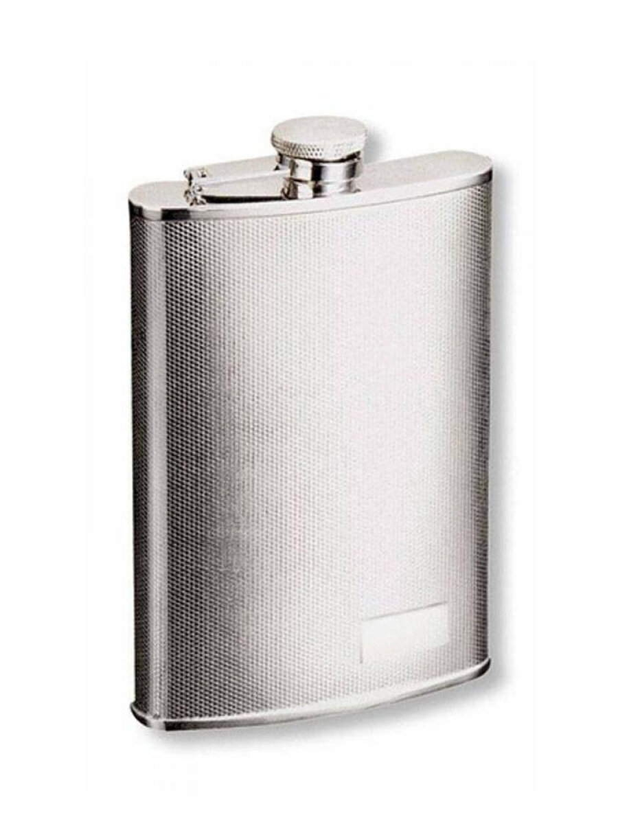 Фляга из стали 1709YX S.Quire 0,27 литров, Серебряная, с рисунком