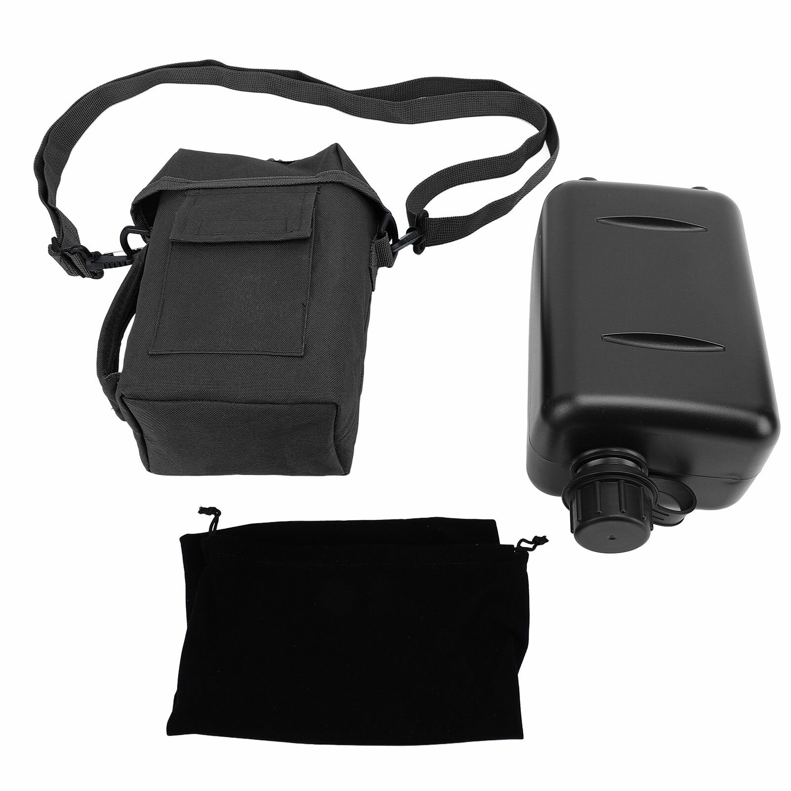 Бутылка для воды 2 л с поясной сумкой, большая вместимость, герметичный кувшин из ПВХ для воды, для занятий спортом на открытом воздухе, черный цвет