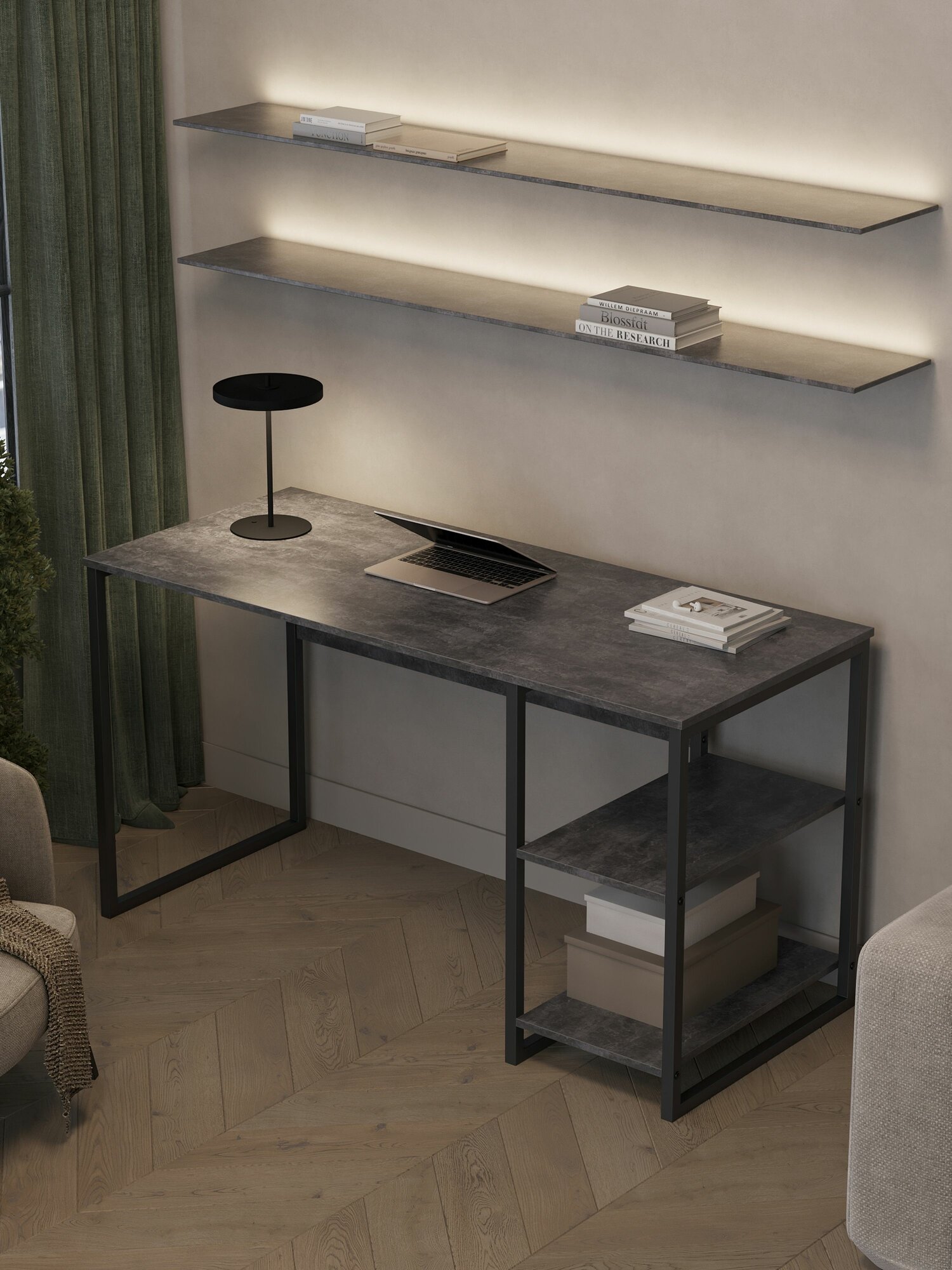 Стол письменный, компьютерный, игровой, лофт, 140х60х75 см (ШхГхВ)