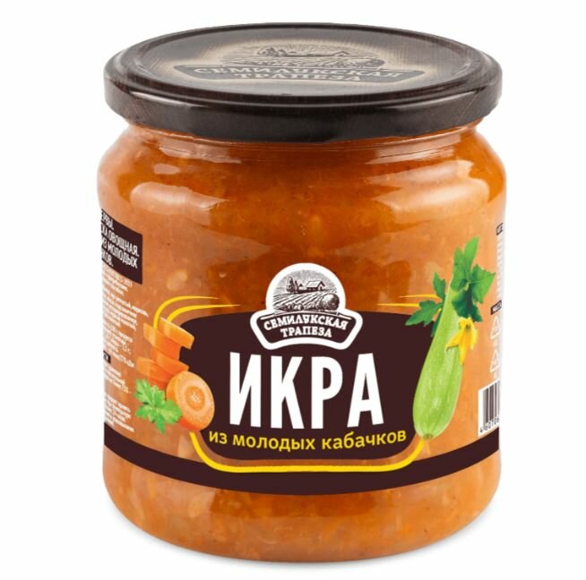Семилукская трапеза Икра из молодых кабачков 460 г. , 2 штуки
