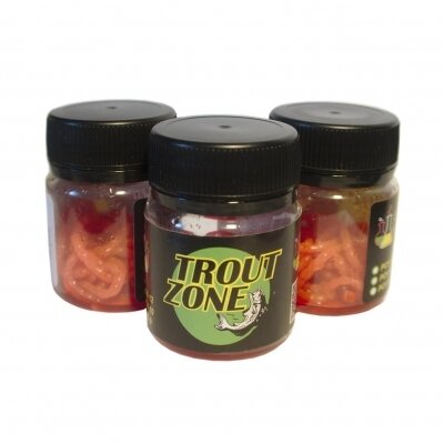Мягкая приманка Trout Zone Blood worms Сыр-Щербет белый