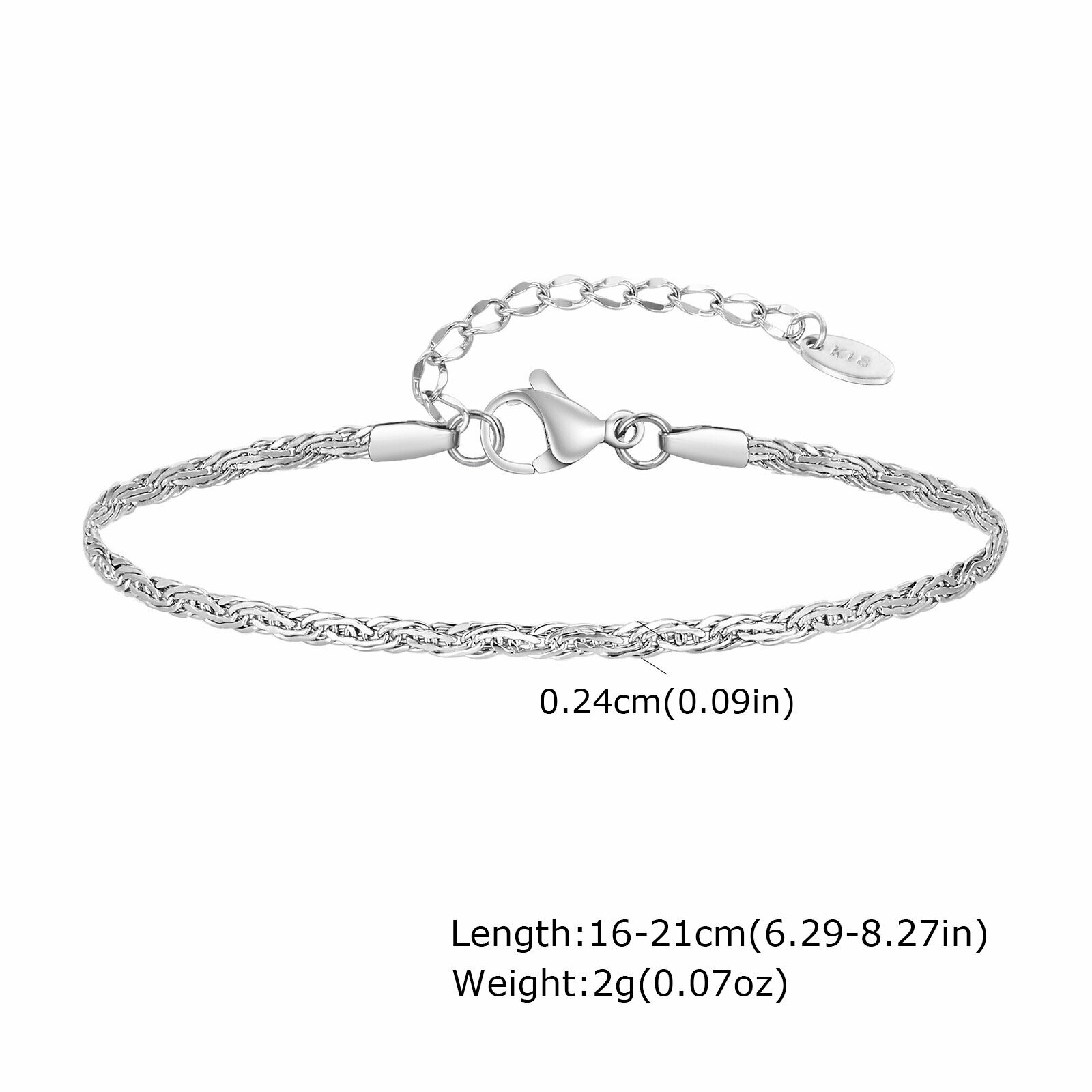 Браслет для гадания, YM Плетеный Сталь Серебро Женский Уникальный Ручной Удача