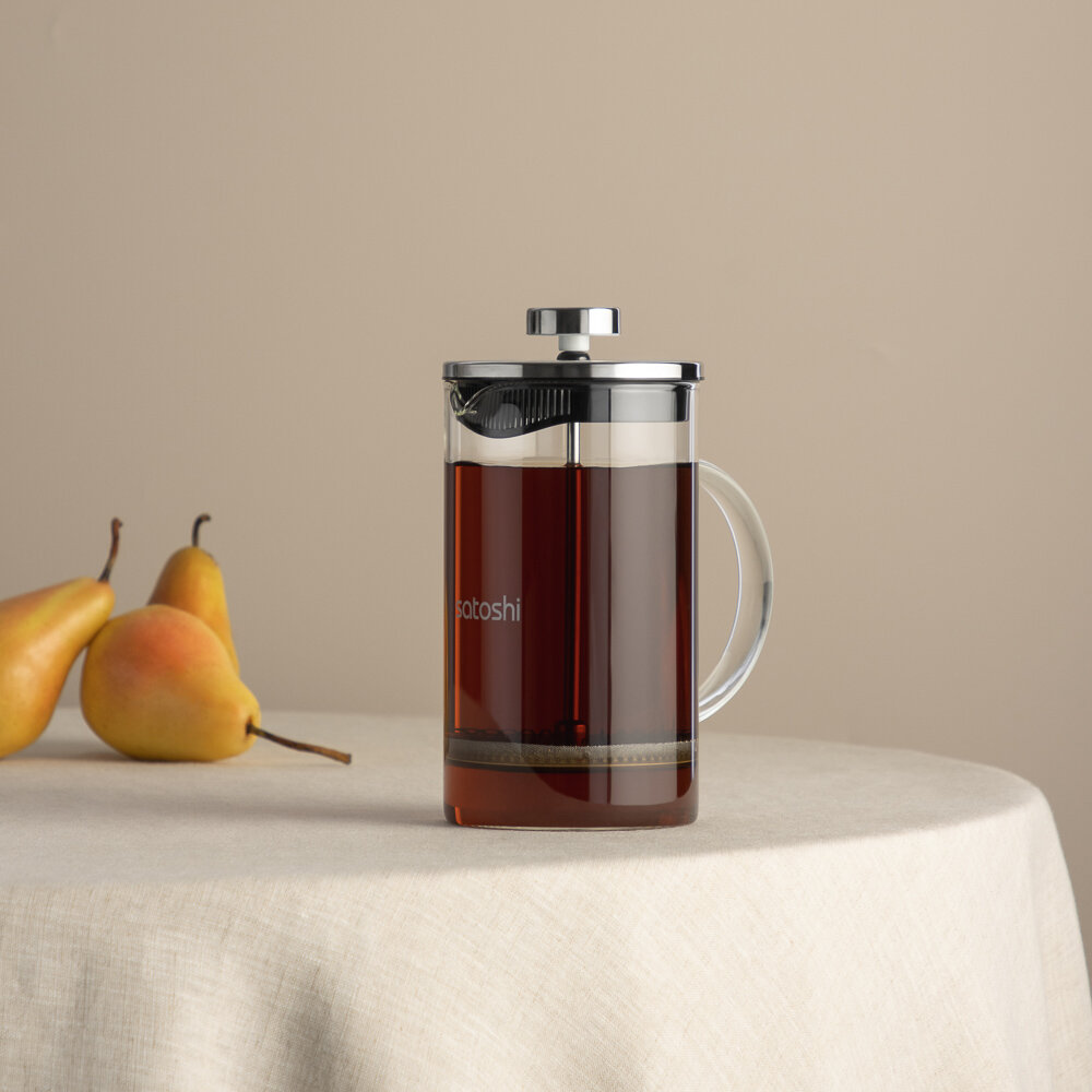 Френч-пресс стеклянный 600 мл для кофе и чая, чайник заварочный