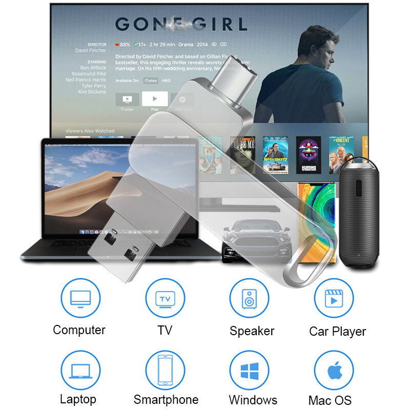 Расширяемый USB-накопитель для мобильного телефона 16 ТБ, большой емкости 8 ТБ, двойного использования для компьютера, Type-C, 4 ТБ USB-накопитель, твердотельный Type-C